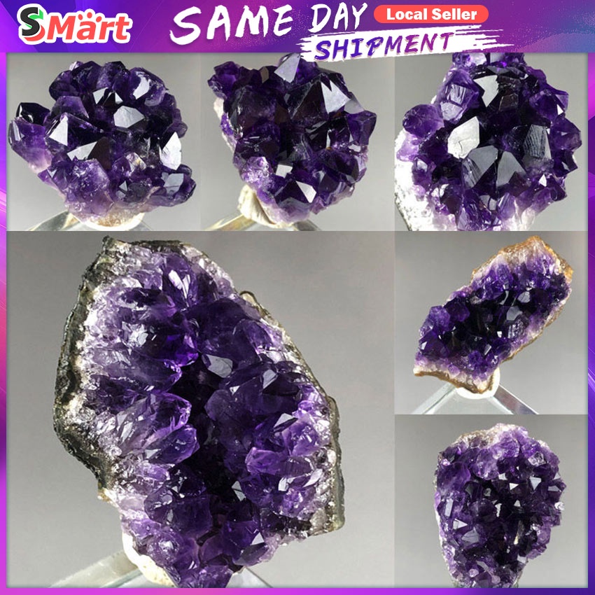 Amethyst Cluster Crystal Quartz Stones Healing Rough Mineral Specimen ...