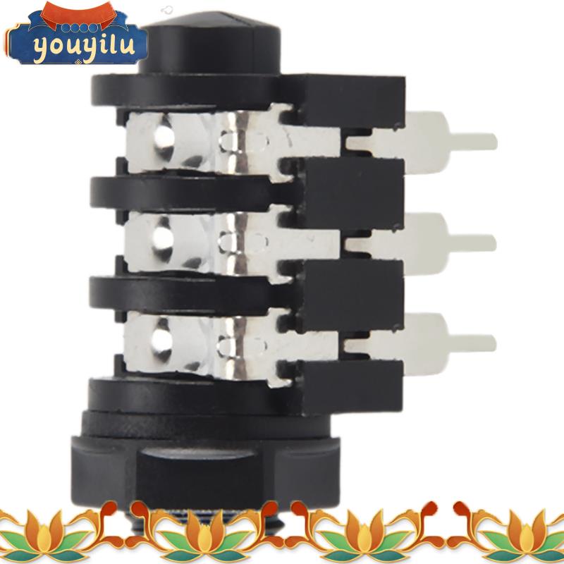 1/4" 6.5mm Stereo Audio PCB Panel Mount Headphone Jack Socket 6 Pin ...