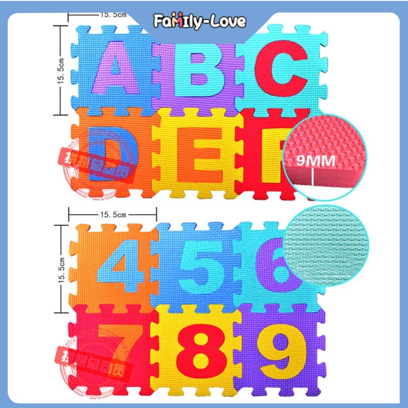 10 Pcs Random Letter Puzzle Floor Foam Mats 30x30cm Number Baby Play ...