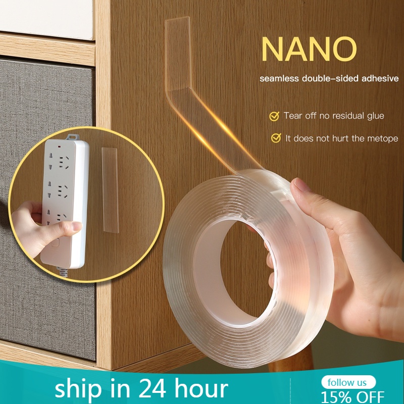 3M/5M Nano Tape Double Side Tape Washable Reusable Traceless Adhesive Tape Multipurpose Tape ...