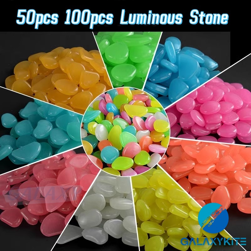 40-50/90-100pcs Luminous Artificial Stone Artificial Luminous Pebbles ...