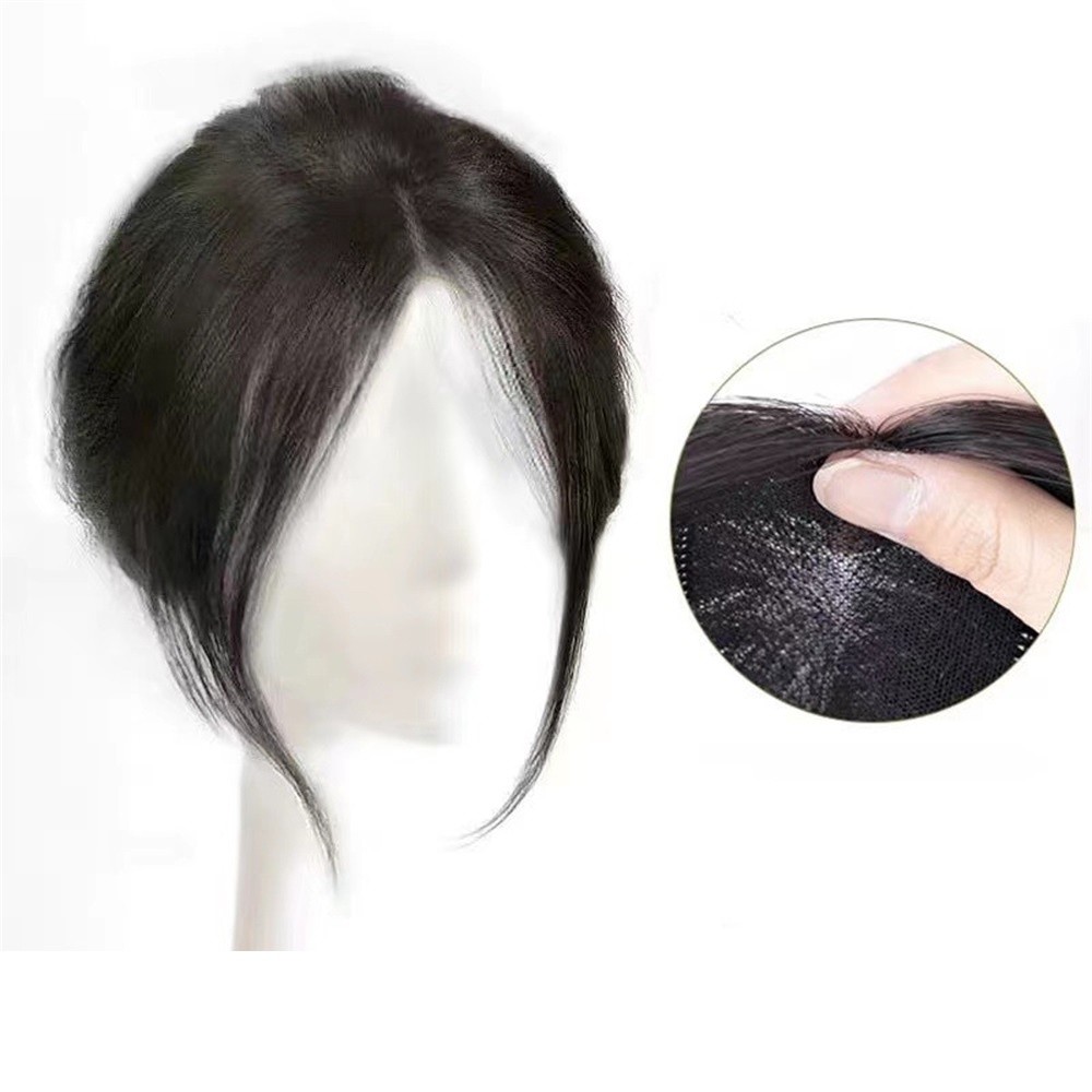 YAN Fashion Women Curly Middle Parted Bangs Wig Invisible Fake Side ...