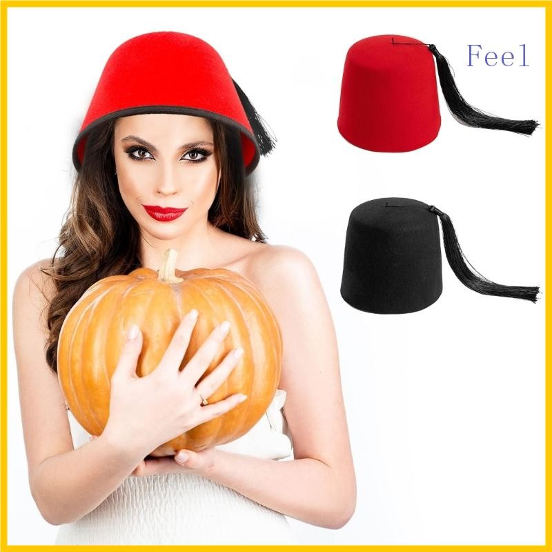 Best Turkish Shriner Fez Hat Felt Arabian Moroccan Costume Tassels ...