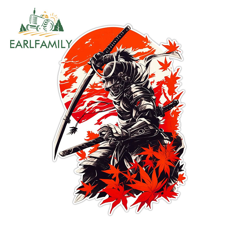 EARLFAMILY Samurai Car Stickers Occlusion Scratch Caravan Surfboard ...