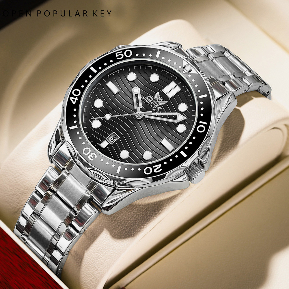 OPK Watch For Men Waterproof Original Stainless Steel Luminous Quartz ...
