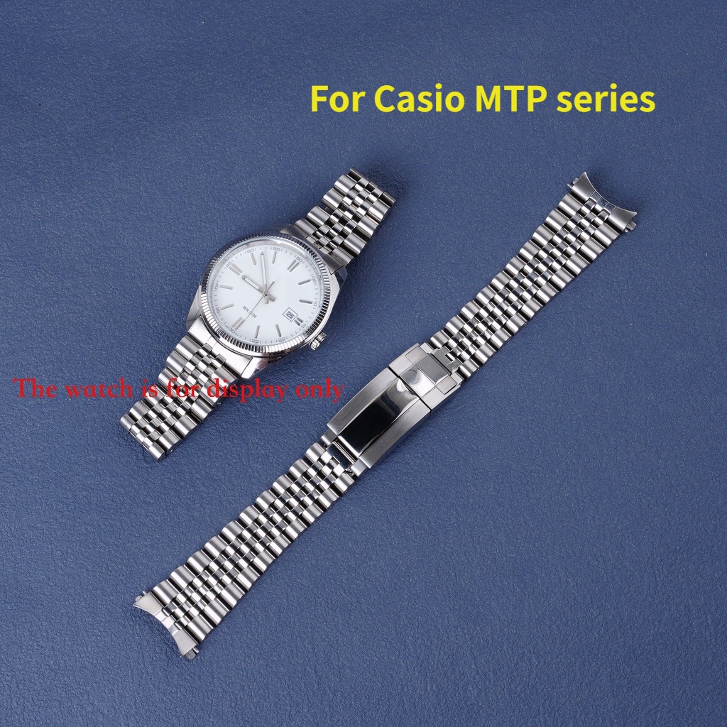 Suitable For 20mm Casio MTP-1302 MTP1183 Jubilee strap MTP Bracelet Oyster Deployment Clasp ...