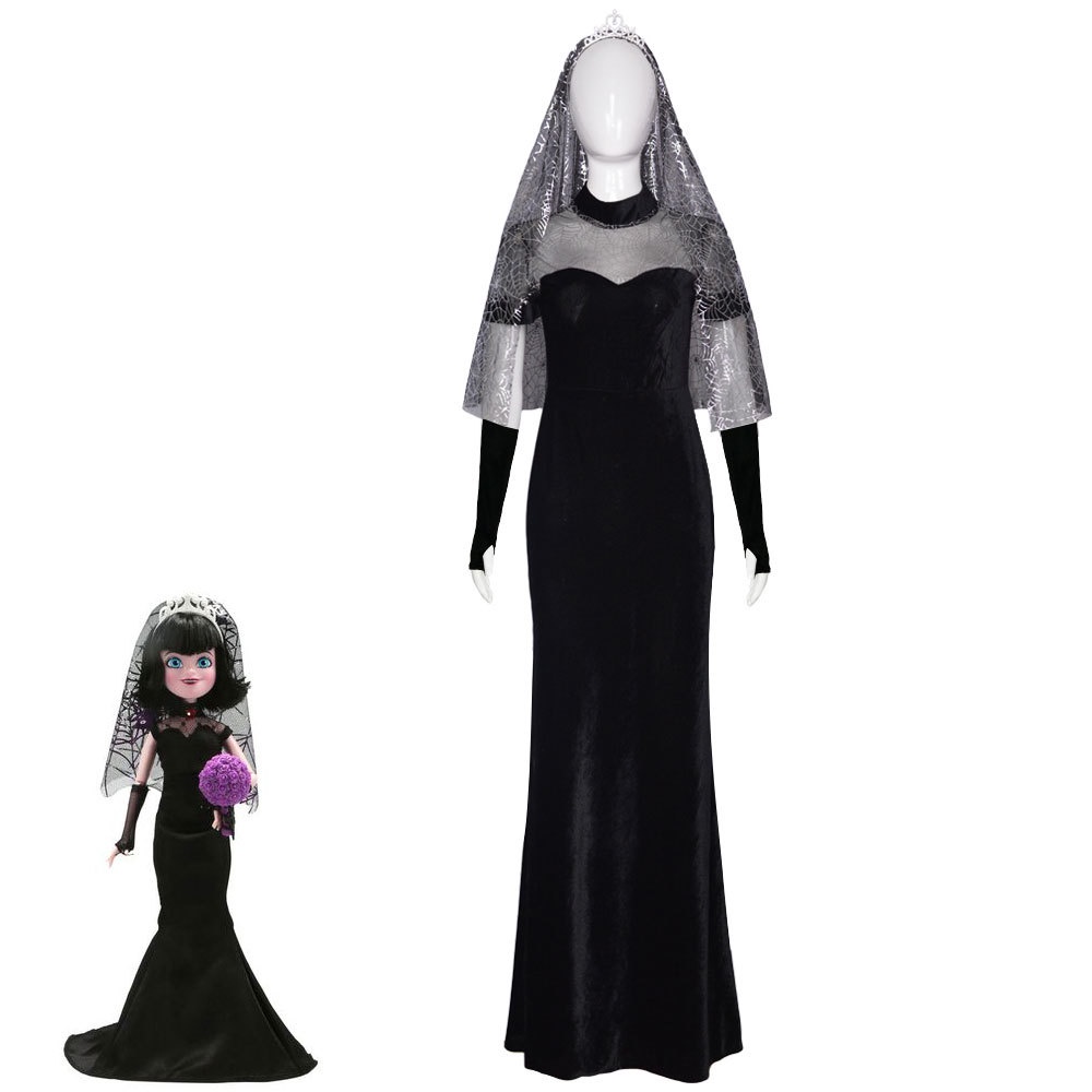 Hotel Transylvania4 Anime Cosplay Costume Dark Elf Mavis Bridal Clothes ...