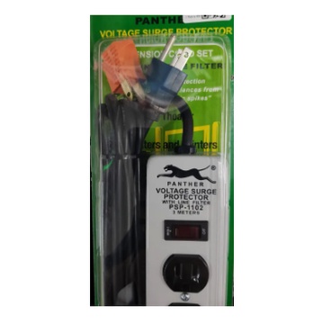 PANTHER Extension Cord 4 Gang Flat Pin with Ground 3 Meters with Single ...