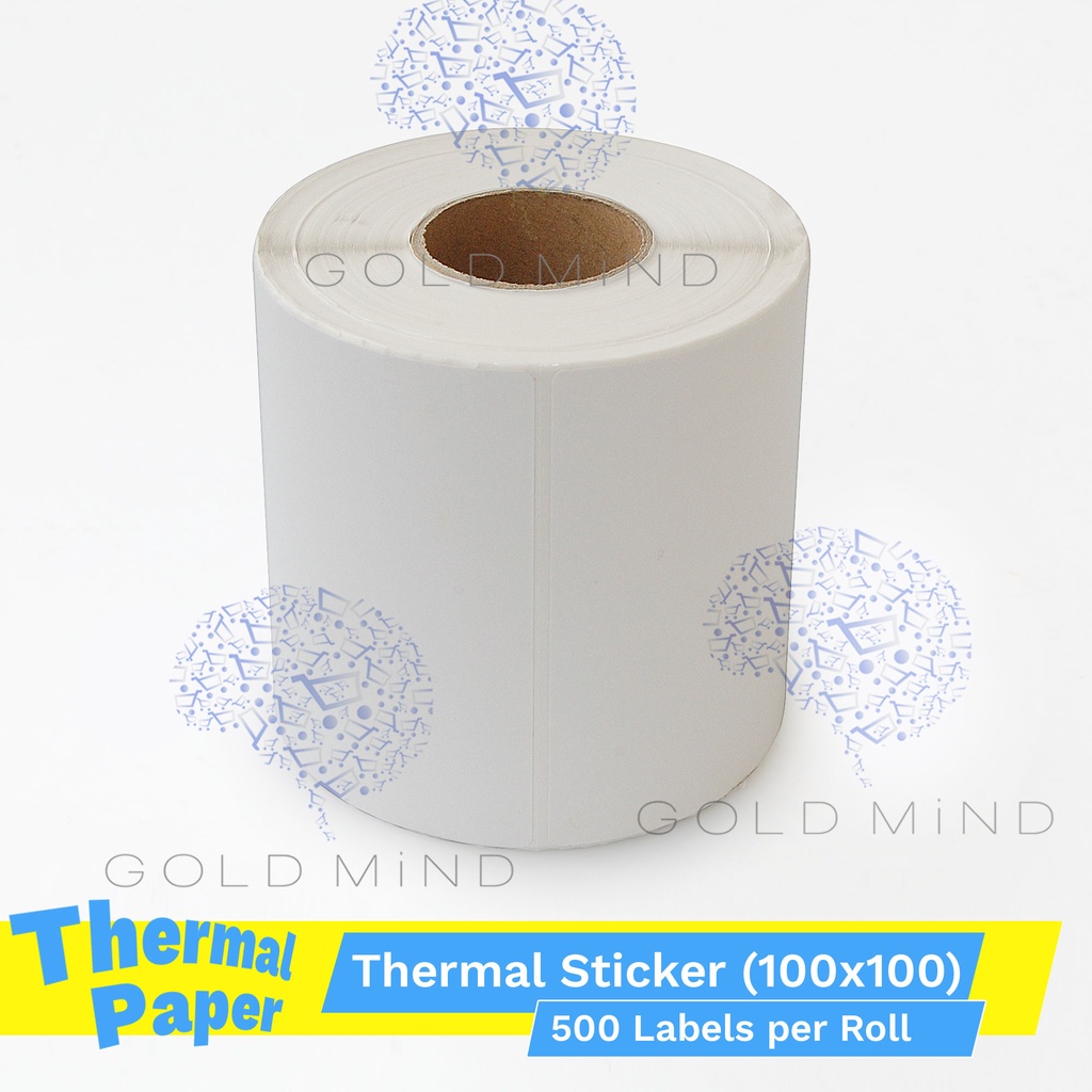 100x100 Thermal Sticker Paper Adhesive Label for Thermal Printer 500 ...