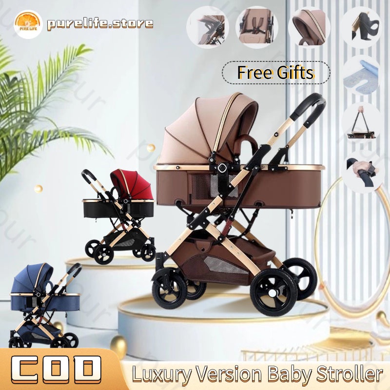Luxury Baby Stroller Two-Way Folding Portable Stroller Height Landscape ...