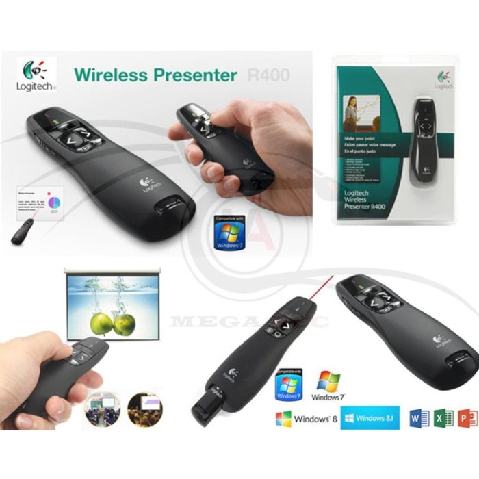 Wireless Presenter Red Laser Pointer Remote Control Presentation PPT Logitech R400 | Shopee ...