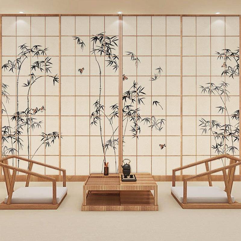 Custom Japanese Tatami Background Wallpaper Mural Tea Ceremony Tea Room ...