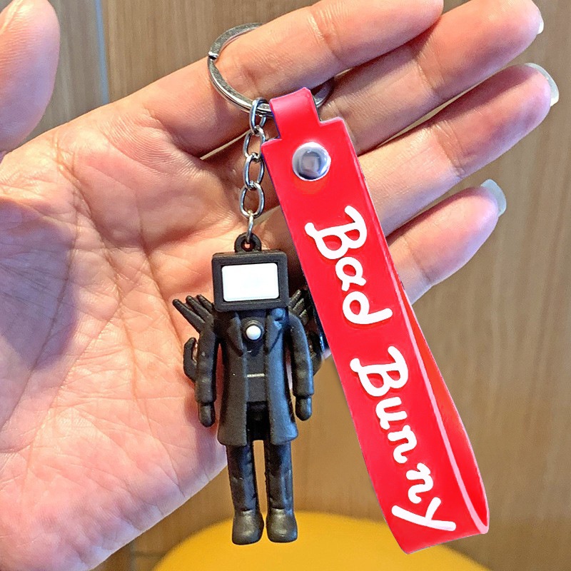 Skibidi Toilet Keychain PVC Keyring Camara Man Figure For Backpack ...