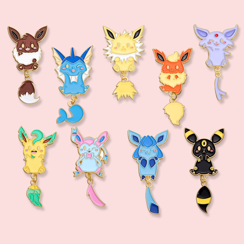 Cartoon Animation Game Pokémon Brooch Cute Tail Pendant Metal Badge ...