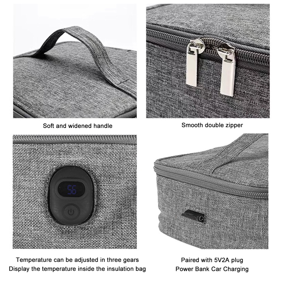 USB Rechargeable Portable Electric Lunch Bag Food Heater Warmer ...
