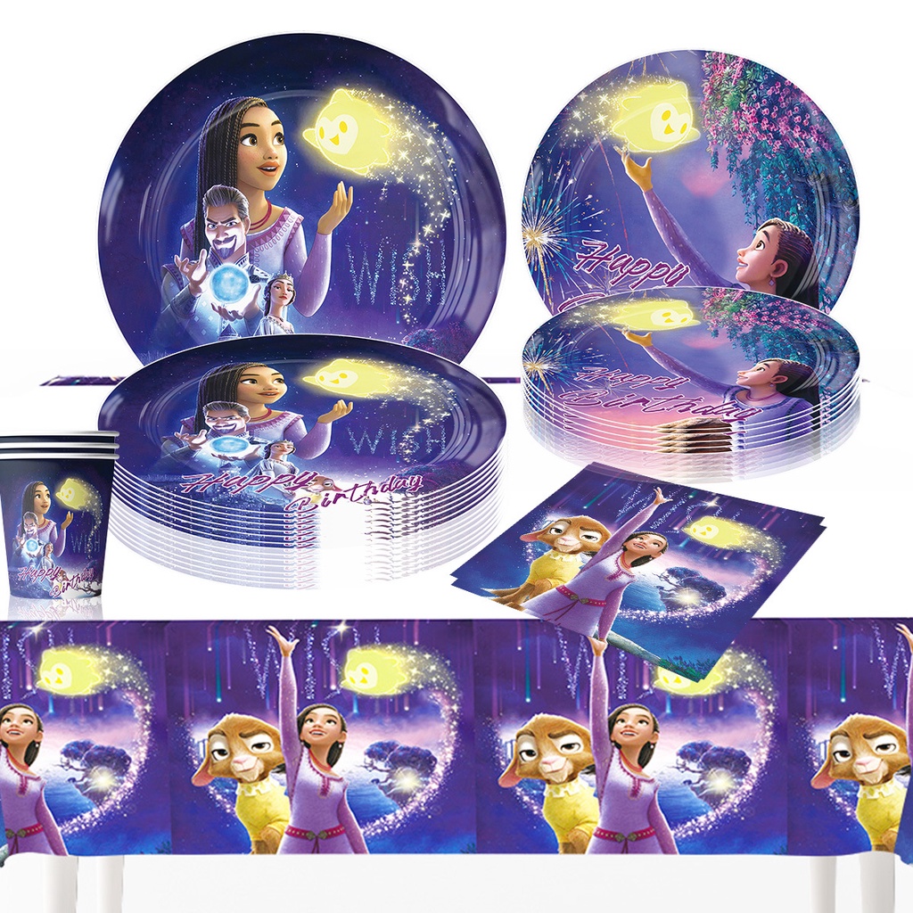 Star Princess Wish Party Theme Disposable Tableware Birthday Decoration ...