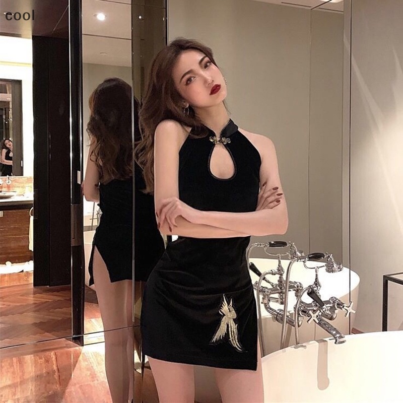 TINA Tight Bodycon Plum Blossom Split Sexy Chinese Qipao Mini Cheongsam ...