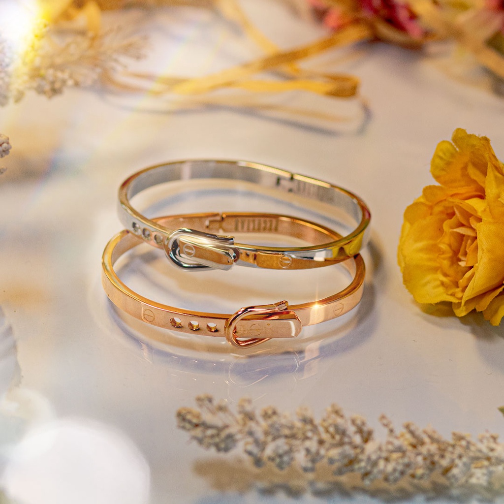 Peculiar Hinged Belt Buckle Bangle Bracelet Jewelry | Shopee Philippines