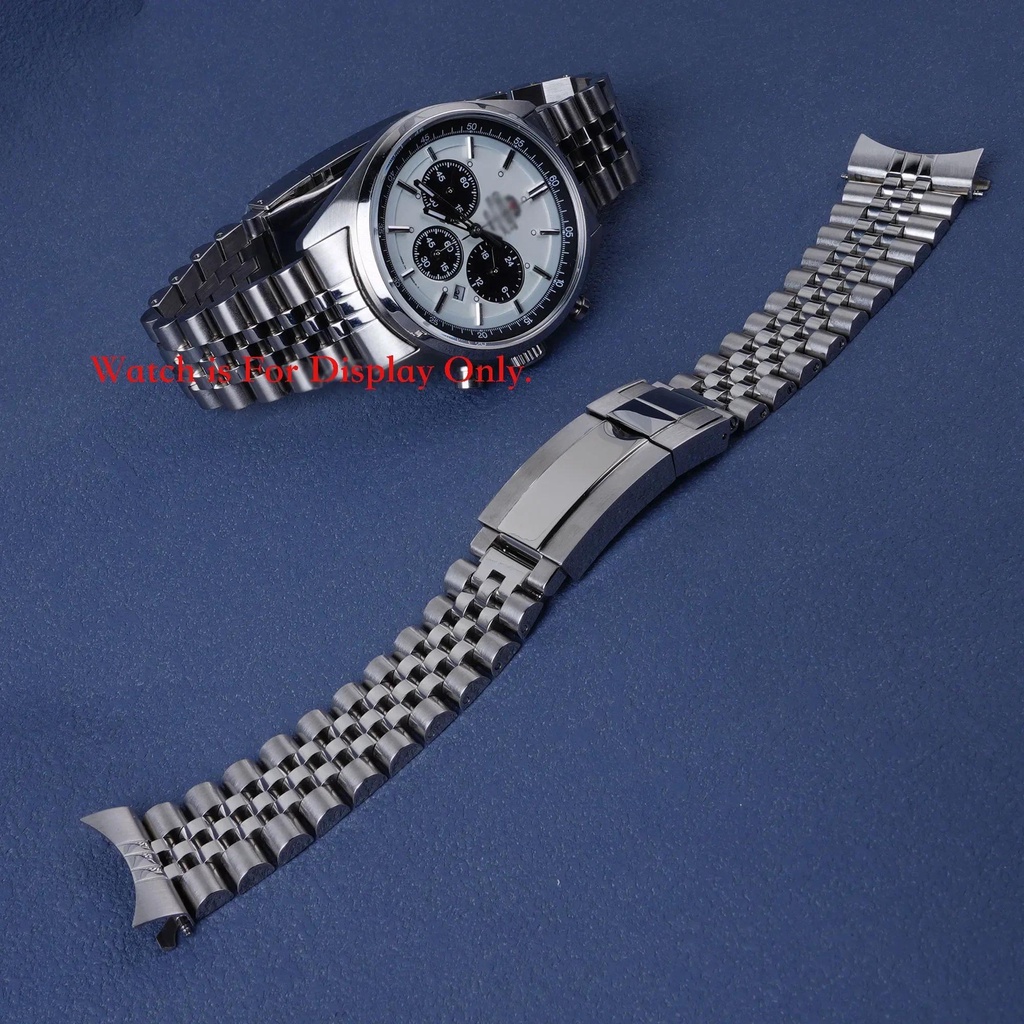 For Orient Neo 70's Solar Panda Solid Screw Link Strap Silver Jubilee ...