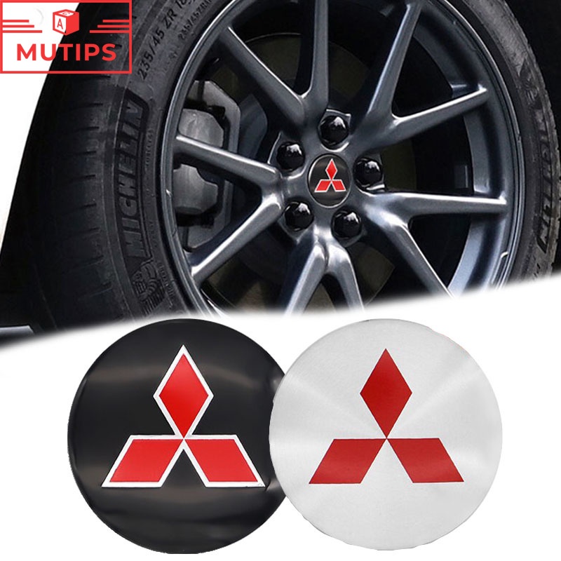 Mitsubishi 4Pcs/set 56mm Car Wheel Hub Cap Sticker Metal Emblem ...