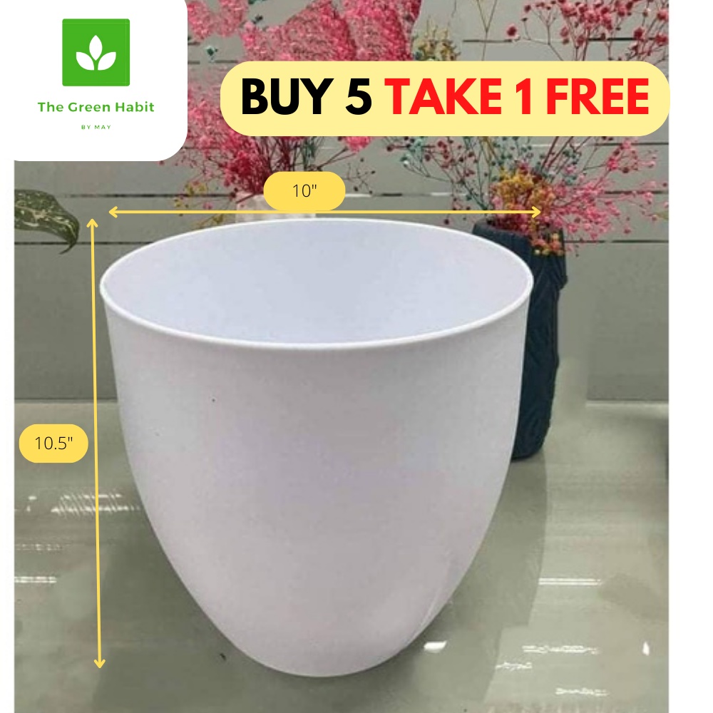 Super White Elegant Pots for Plants size 10"x10.5" Buy 5 take 1 Free ...