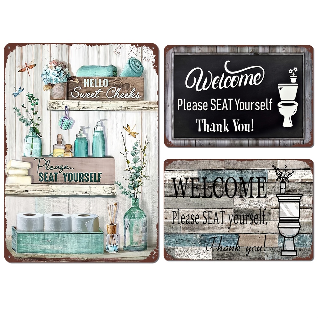 1 Piece Funny Toilet Signs for Bathroom - Welcome, Take a Seat with ...