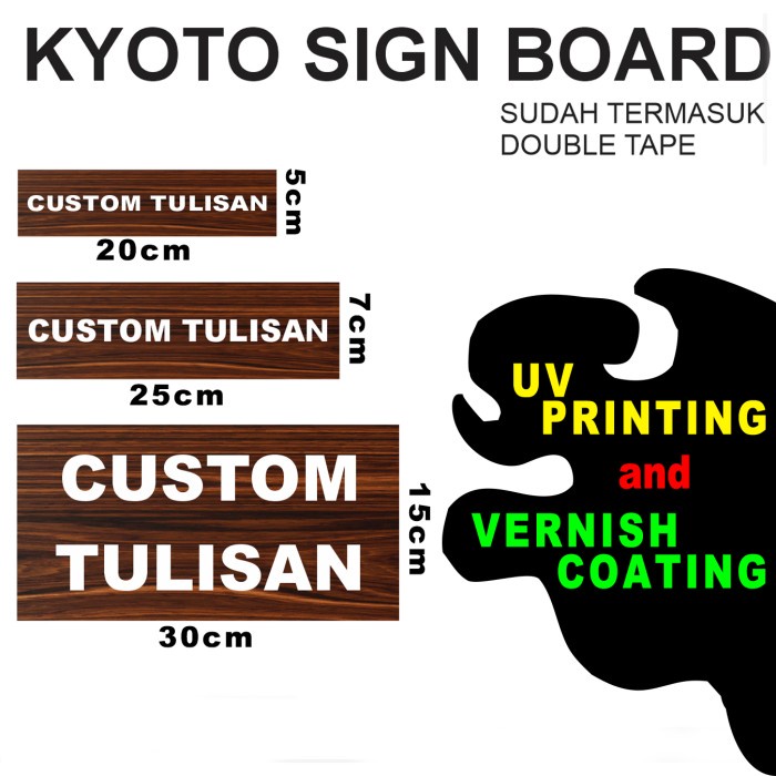 KAYU Custom UV Print Wood Sign Board Writing Signboard Kyoto MDF Wood ...