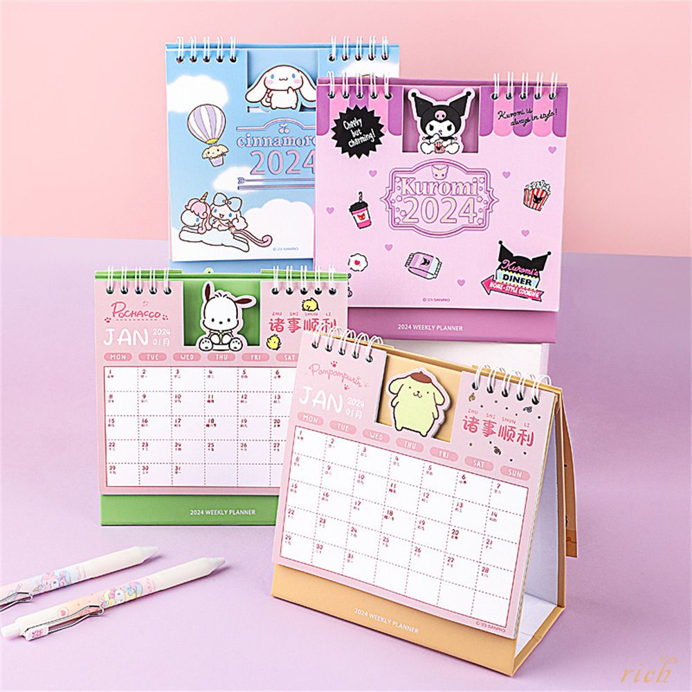 2024 New Sanrio Calendar Kawaii Anime Pochacco Kuromi 3d Calendar ...