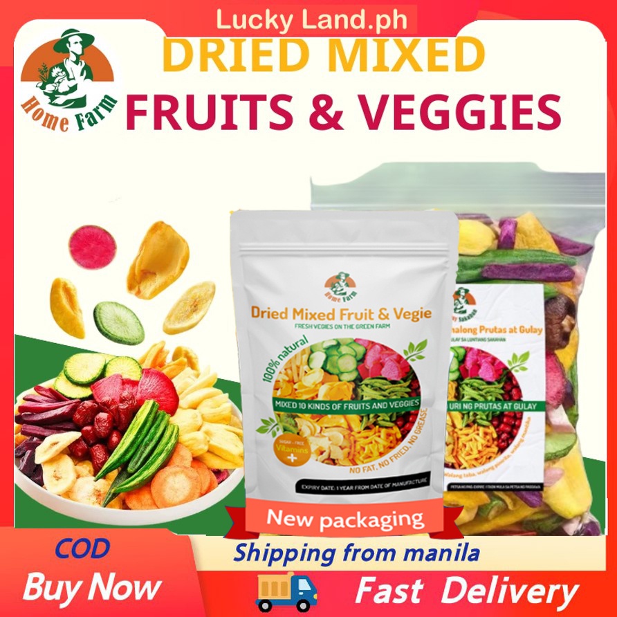 HOMEFARM Dried fruits and vegetables snacks mix healthy 10 types crispy ...