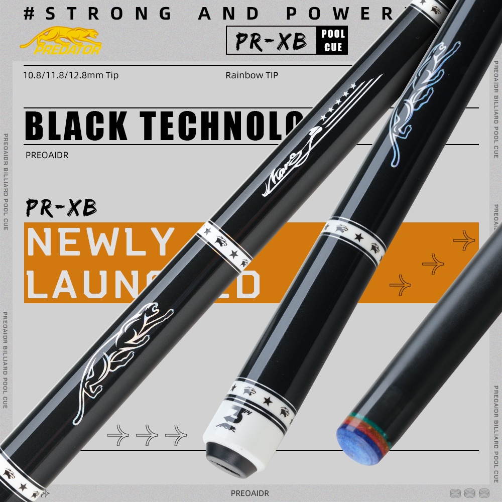 PREOAIDR 3142 XINGBAO Billard Pool Cue Maple Carbon Shaft Black ...