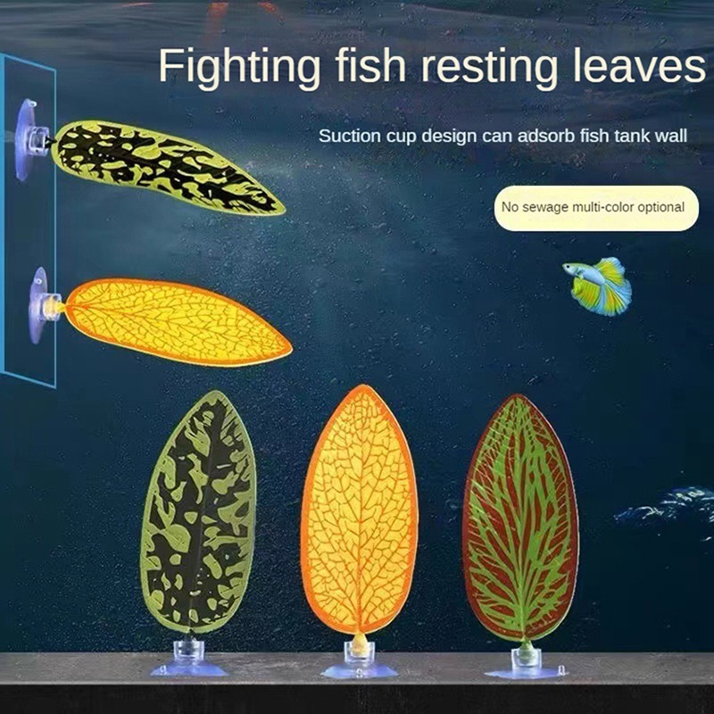 Fish Tank Aquarium Artificial Leaf Betta Fish Play Relax Hide Spawning ...