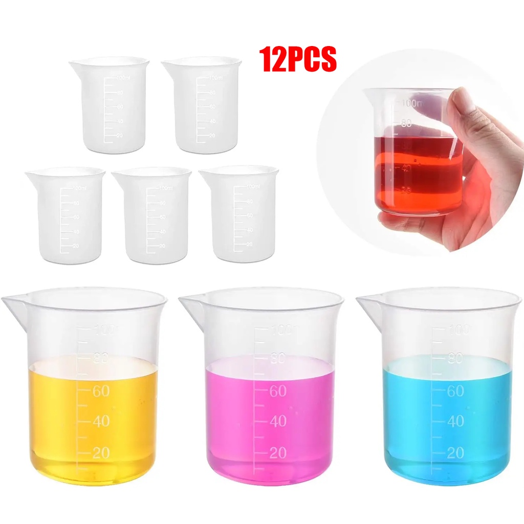 3-12Pcs 100ML Measuring Cup/Non-stick Graduated Measuring Jug/Plastic ...