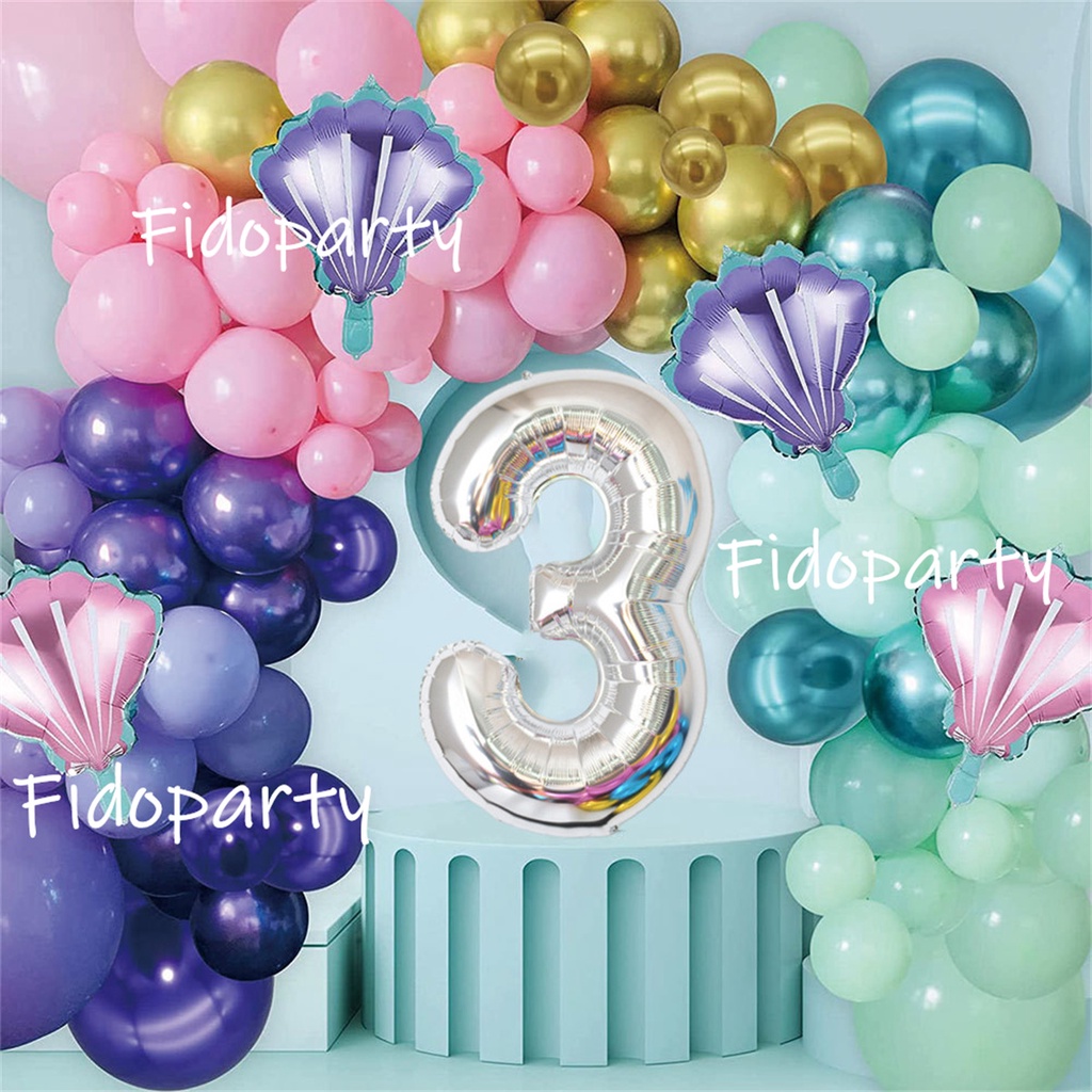 Mermaid Theme Shell Balloon Arch Kids Girl Birthday Party Decoration ...