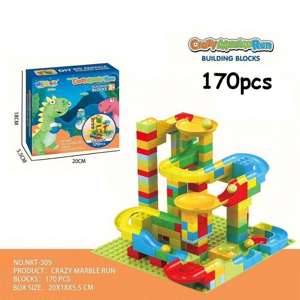 170PCS Building Block DIY Slide Brick Toys Fun for Kids Boys and Girls ...