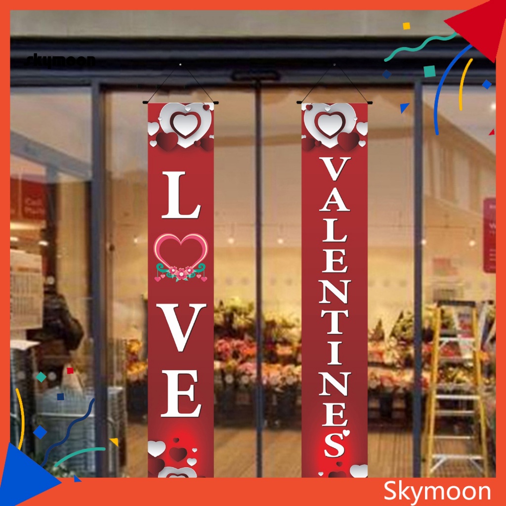 Skym* Polyester Hanging Banner Romantic Valentine Day Decor Valentine's ...