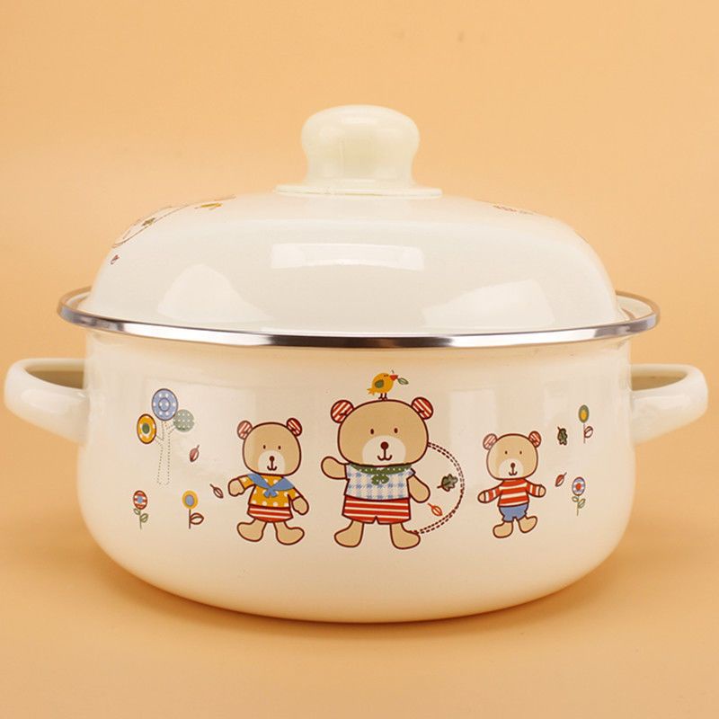 Enamel Pot Enamel Soup Pot Hot Oil Small Pots Amphora Lard Jar Saucepan ...