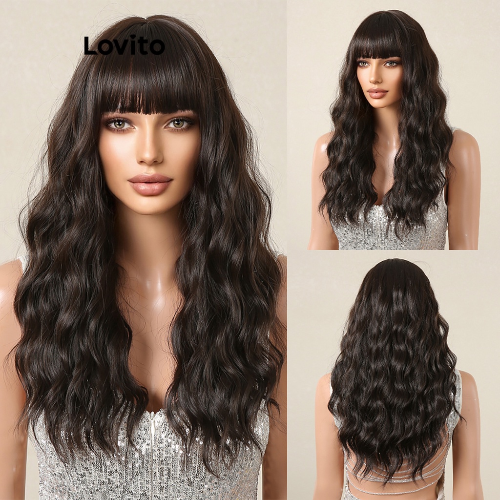 Lovito Women Casual Plain Wool Roll Fluffy Wigs LCS04151 | Shopee ...