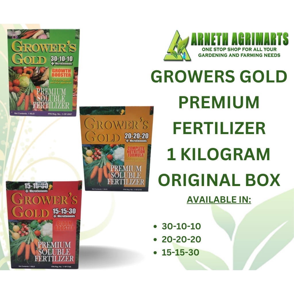 ARNETH GROWERS GOLD PREMIUM SOLUBLE FERTILIZER 1 KILOGRAM BOX | Shopee ...