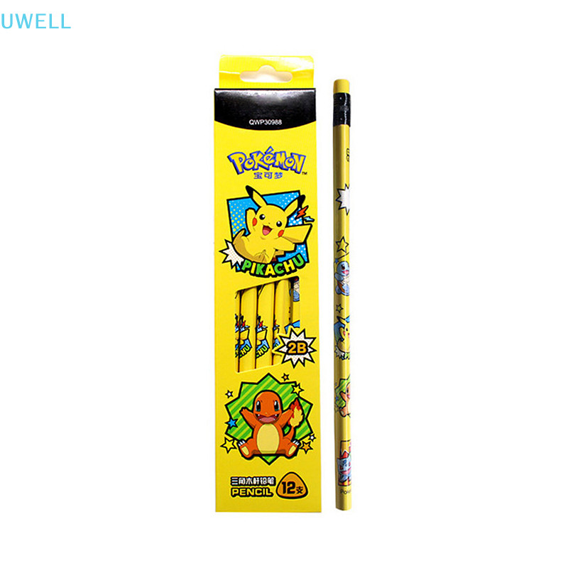UWELL 12Pcs Pikachu Pokemon Anime Stationary Set Cartoon Pencil Ruler ...