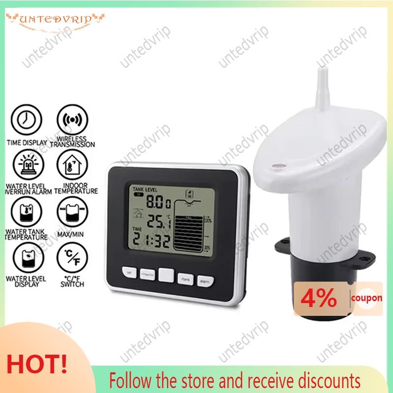 【untedvrip】 Wireless Water Level Indicator Gauge Water Tank Sensor ...
