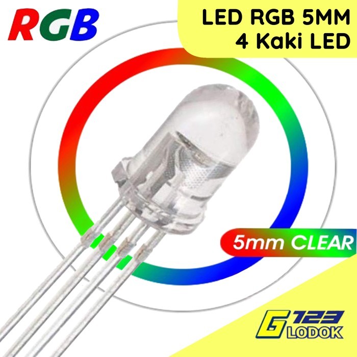 Led 5 MM RGB 4 P Pin Foot Multi Tri Color Color Light Transparent Clear ...