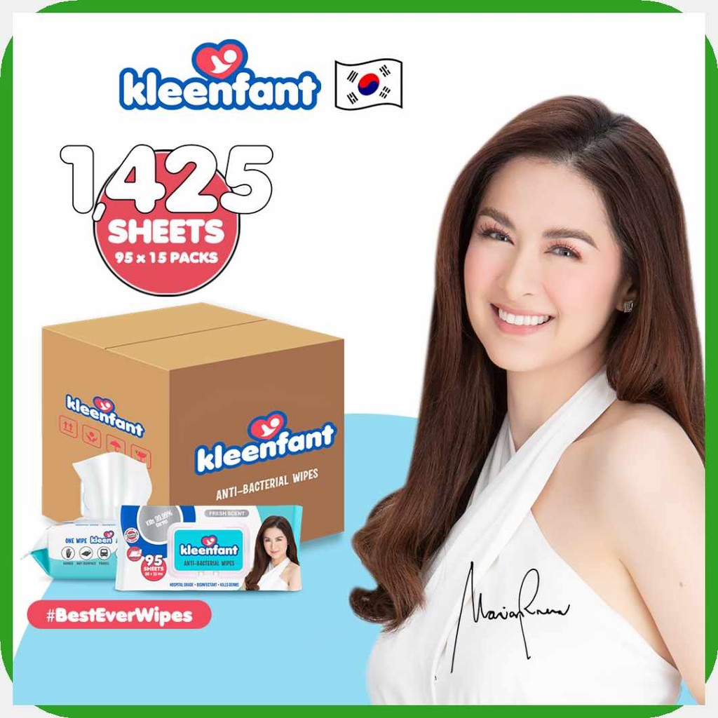 Kleenfant:bi^Fresh}u[Scent`BK;Antibacterial&Disinfectant&Cleansing&Wet&Wipes&95 Shee | Shopee ...