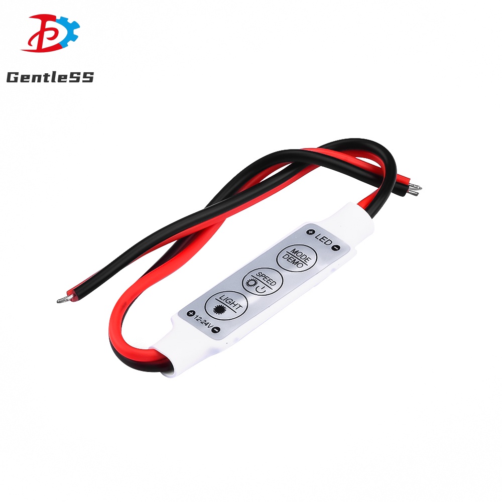 DC 12V Mini 3 Keys LED Strip Light Controller Single Color Brightness ...