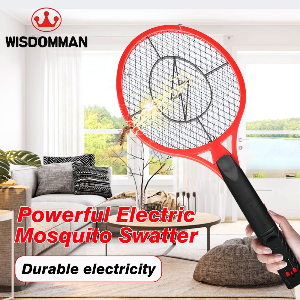 WISDOMMAN Rechargeable Electric Mosquito Killer Swatter Racket | Shopee ...