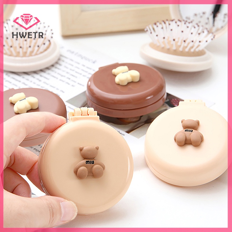 HWETR Cute Kid Hair Brushes Mini Lovely Foldable Cartoon Bear Hair ...