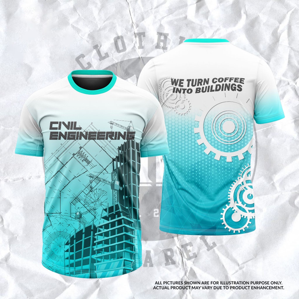 Civil Engineering Full Sublimation High Quality 3D Print Shirt Drifit ...