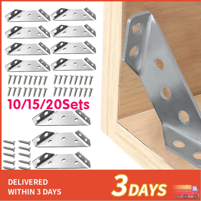 20/15/10Sets Universal Furniture Corner Connector/Angle Corner Brackets ...