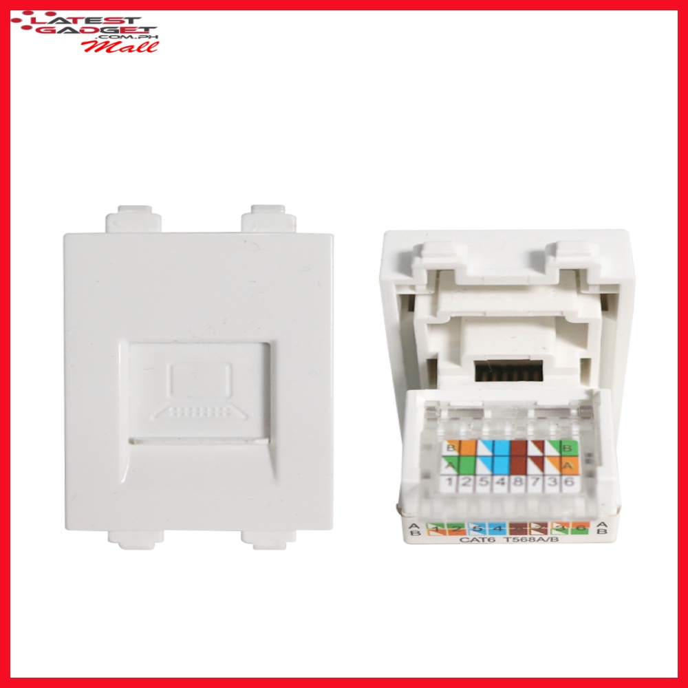 LatestGadget PH Optimus Ethernet RJ45 Wall Outlet Module 36x23mm ...