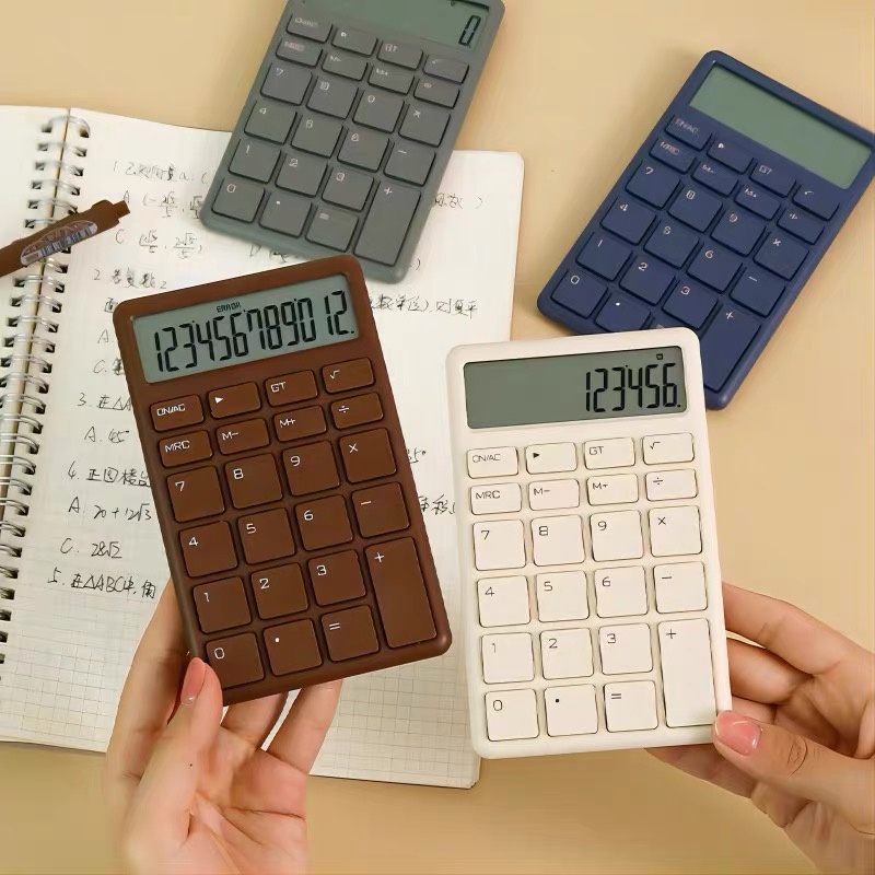 Ins Small Calculator Chocolate Morandi Color 12-Bit High-Value Simple ...