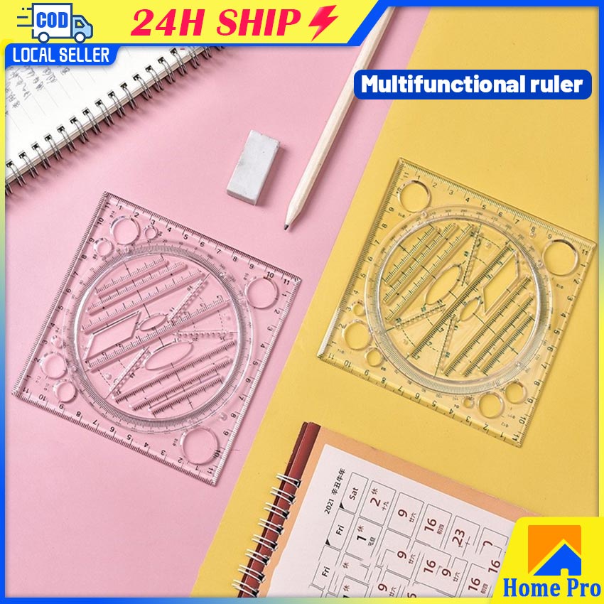 1PC Template Ruler Rotatable Ruler Set Math Circle Ellipse Exam ...